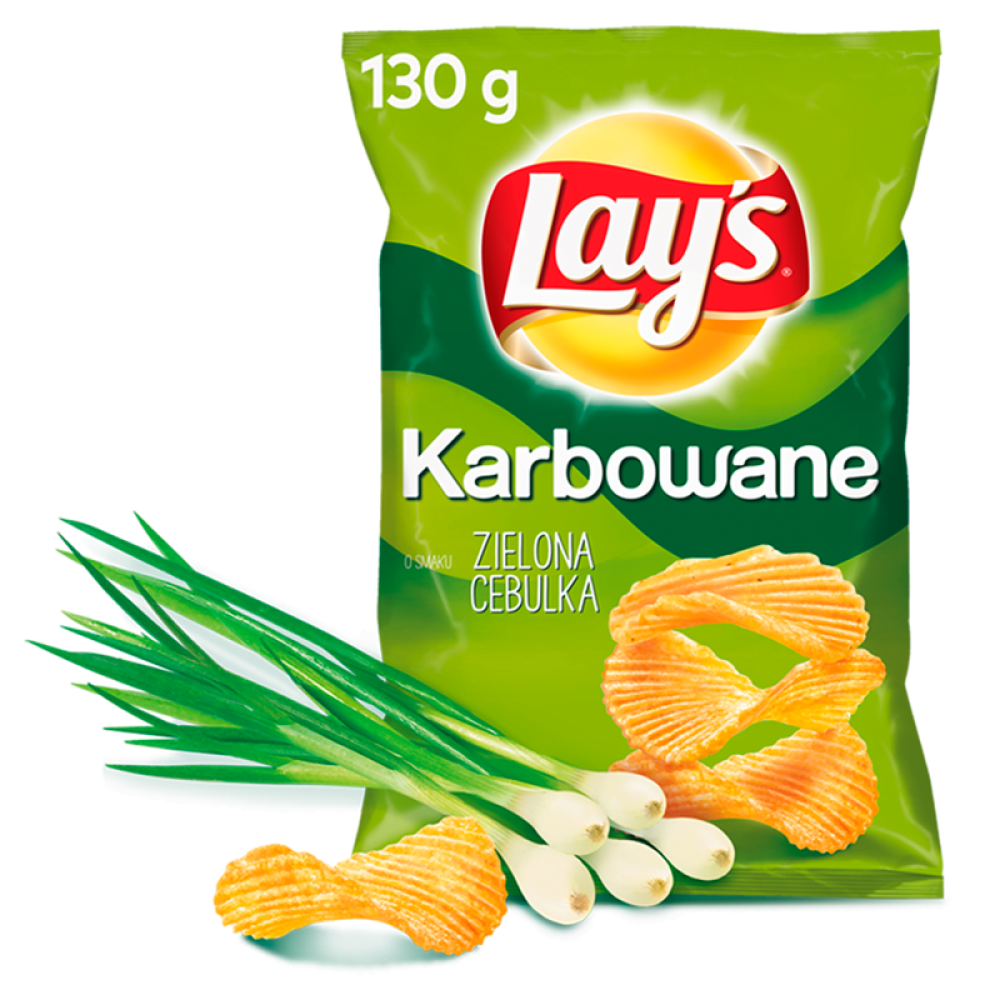 Lays - Spring Onion Flavoured Crinkle Cut Potato Crisps 130g – Tjosken
